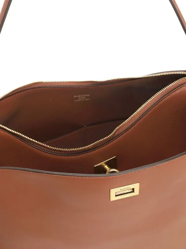 Balenciaga Rodeo Medium Hobo Bag In Smooth Calfskin - Brown