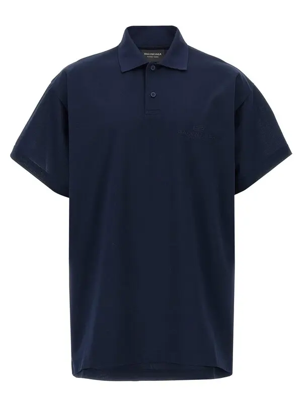 Balenciaga Embroidery Polo Shirt - Blue