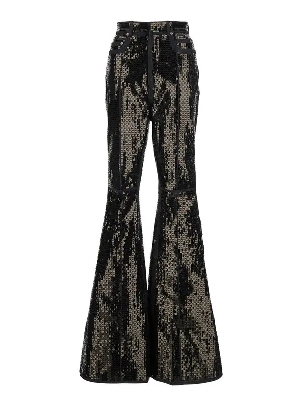 Rick Owens Bolan Flared Sequin Jeans - Multicolor