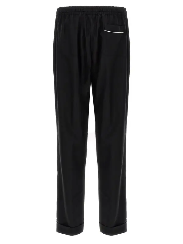 Dolce & Gabbana Virgin Wool Trousers With Contrast Piping
