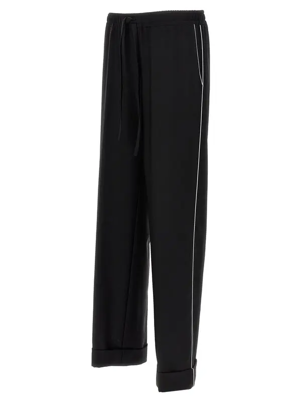Dolce & Gabbana Virgin Wool Trousers With Contrast Piping