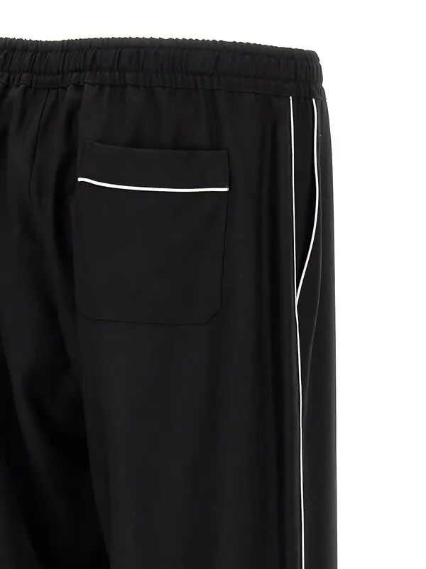 Dolce & Gabbana Virgin Wool Trousers With Contrast Piping