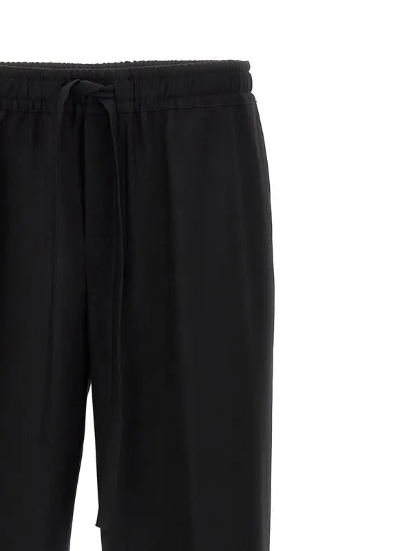 Dolce & Gabbana Virgin Wool Trousers With Contrast Piping