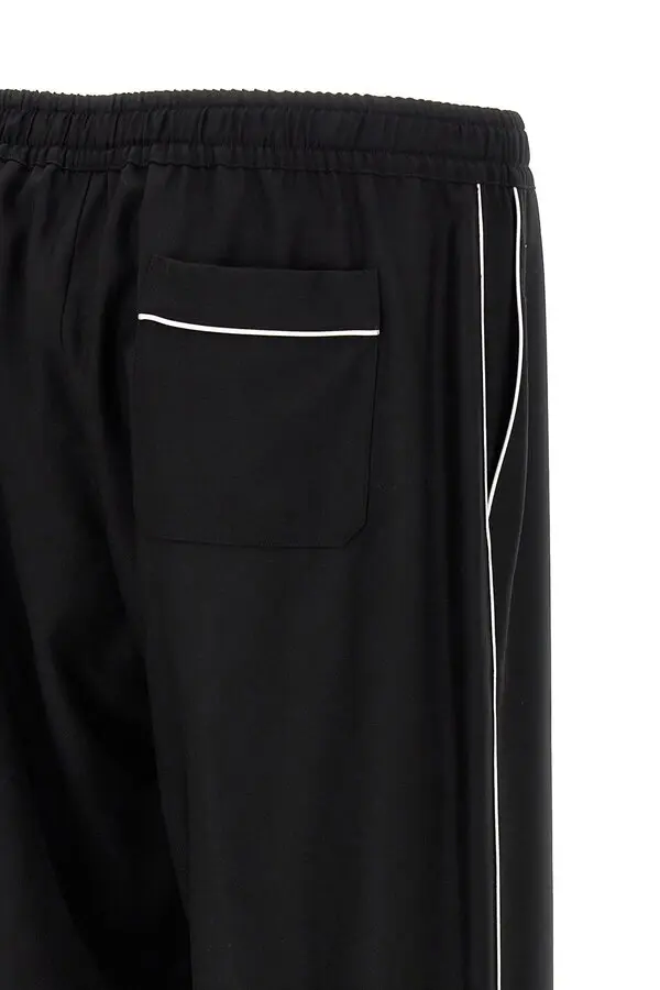 Dolce & Gabbana Virgin Wool Trousers With Contrast Piping