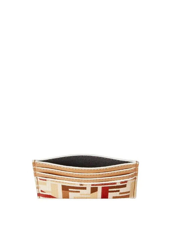 Fendi Roma Ff Fabric Card Holder - Brown