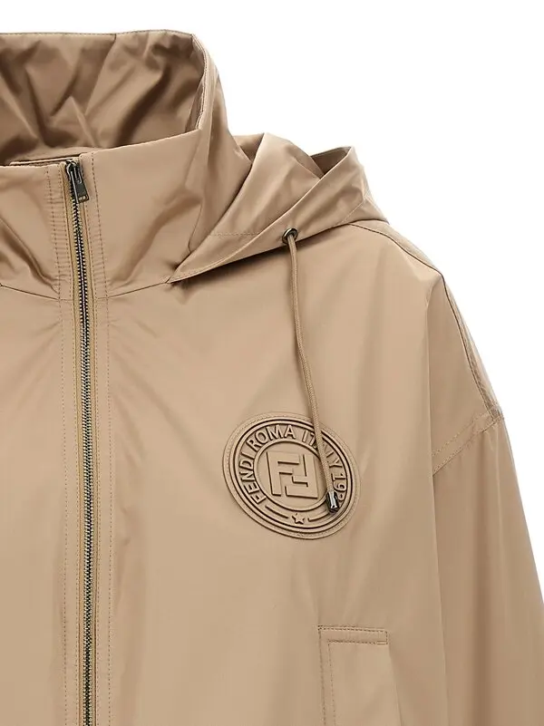 Fendi Tech Silk Crop Anorak With Stamp 1925' Patch