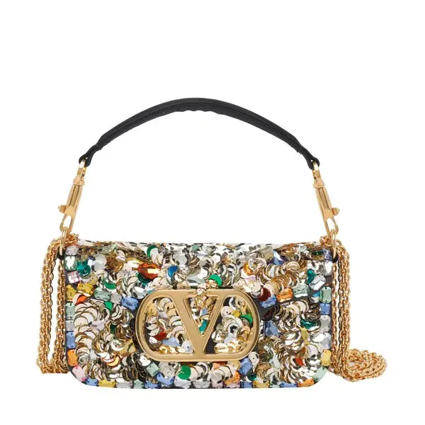 Valentino Garavani Small Embroidered Loco Shoulder Bag - Multicolor