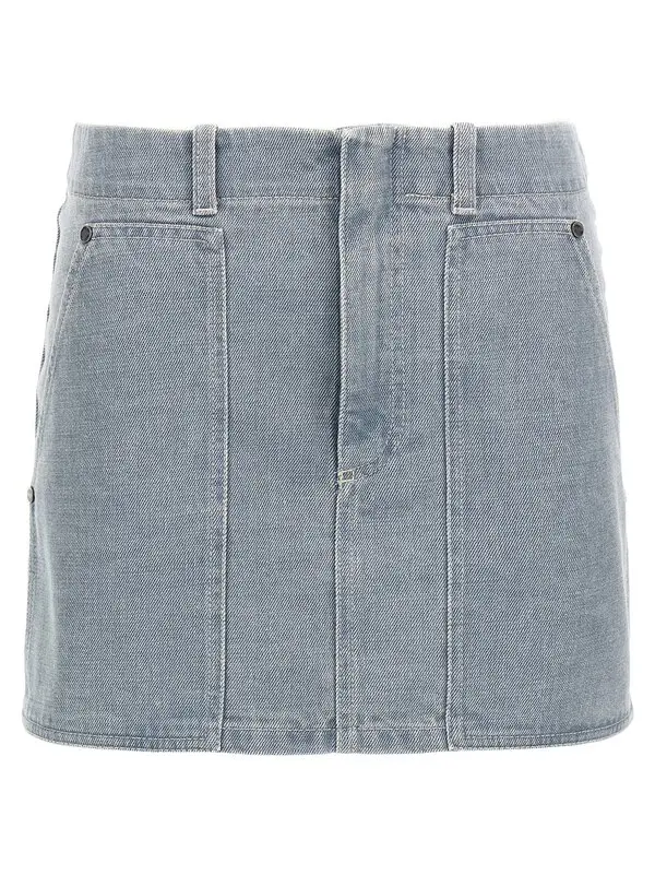 Fendi Go-to" Embossed Denim Miniskirt