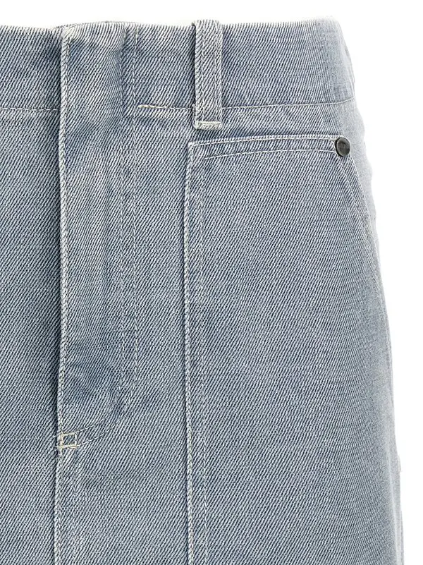 Fendi Go-to" Embossed Denim Miniskirt