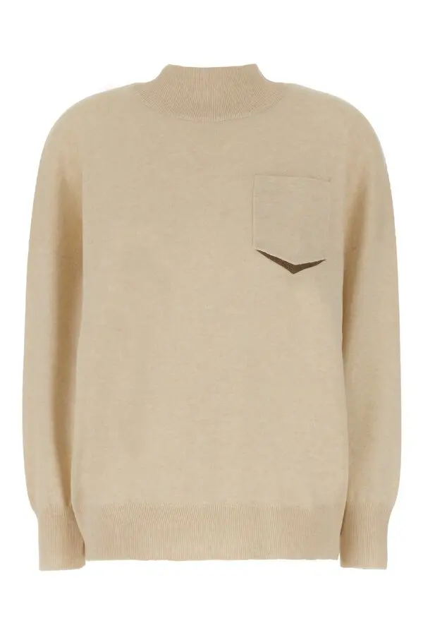 Brunello Cucinelli Ribbed Knitwear With Pocket - Multicolor