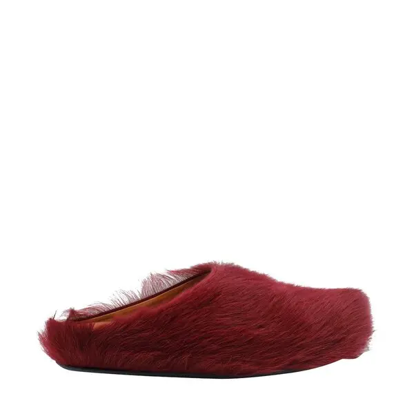Marni Fussbett Sabot With Fur Effect - Red
