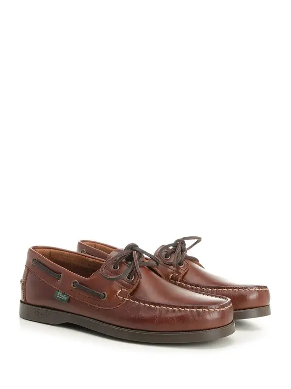 Paraboot Leather Loafers With Rounded Toe And Blake Stitching