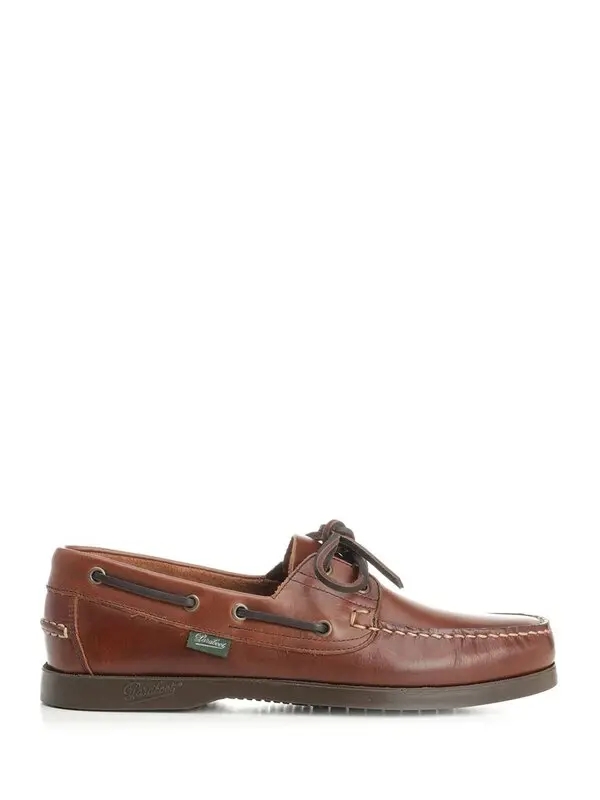 Paraboot Leather Loafers With Rounded Toe And Blake Stitching - Brown