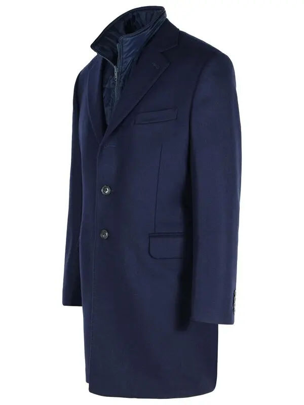 FAY Wool Blend Coat With Removable Vest