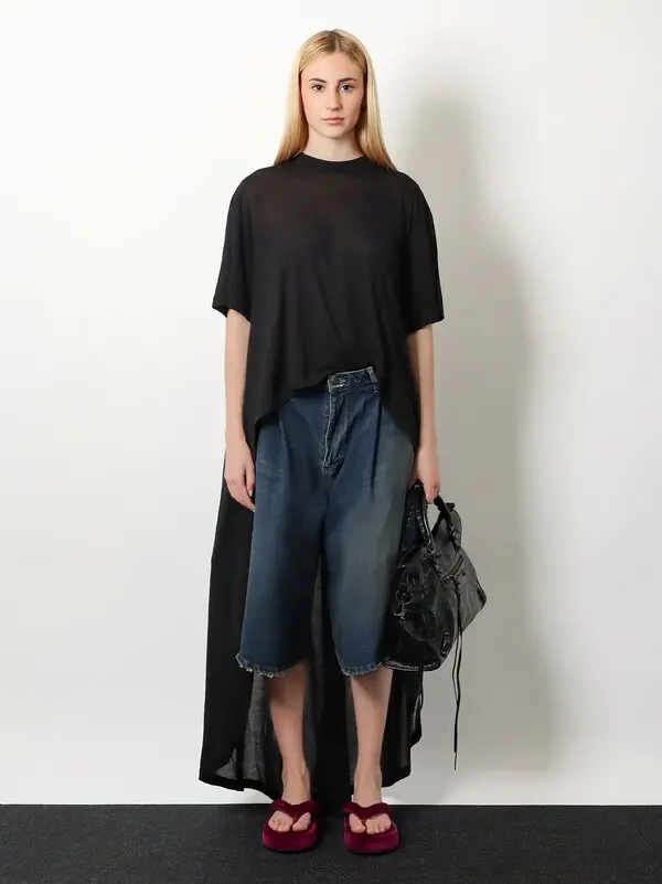 Balenciaga Crewneck Long Jersey T-shirt Dress