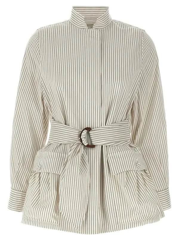 Fendi Striped Cotton Silk Blouson