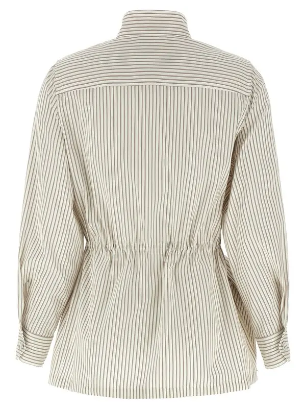 Fendi Striped Cotton Silk Blouson