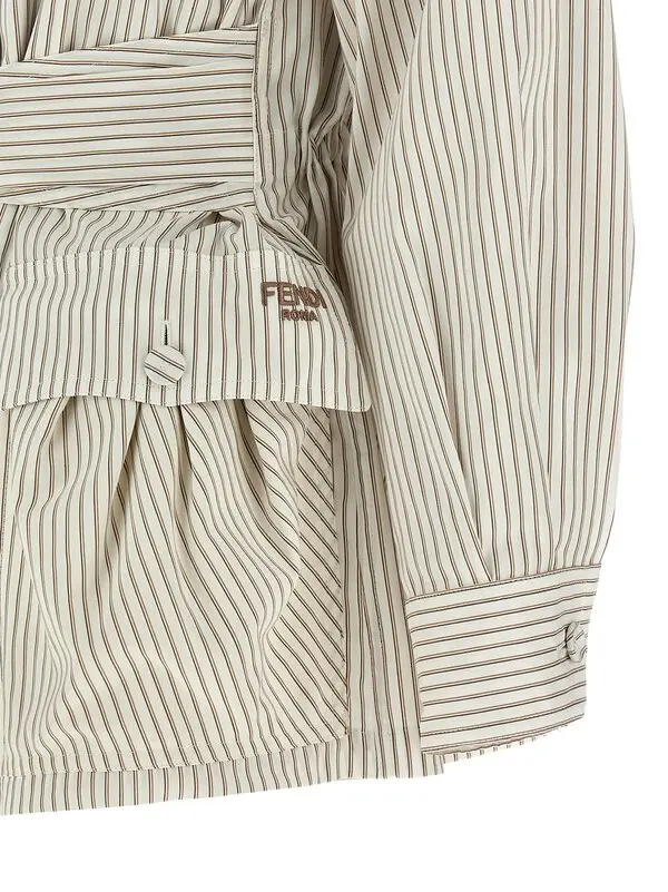 Fendi Striped Cotton Silk Blouson