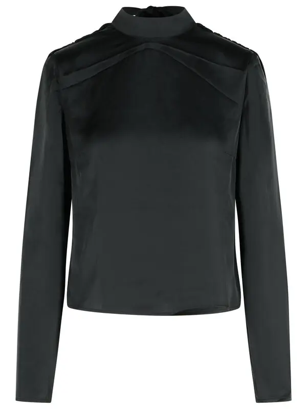 ROTATE BY BIRGER CHRISTENSEN Draped Top In Polyester - Black