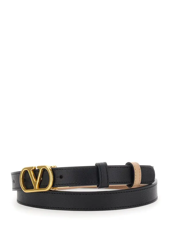 Valentino Garavani Reversible Belt With Vlogo Buckle - Black