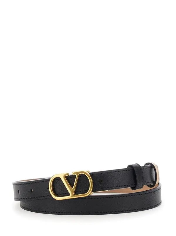 Valentino Garavani Reversible Belt With Vlogo Buckle - Black