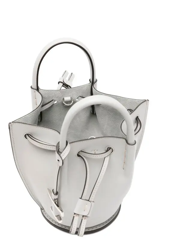 TOD'S Logo-charm Leather Mini Bucket Bag - Gray