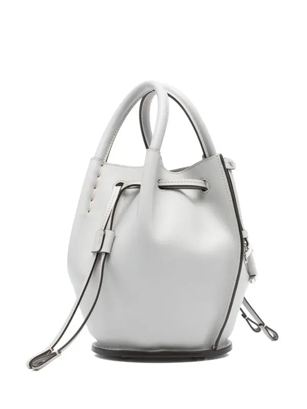 TOD'S Logo-charm Leather Mini Bucket Bag - Gray