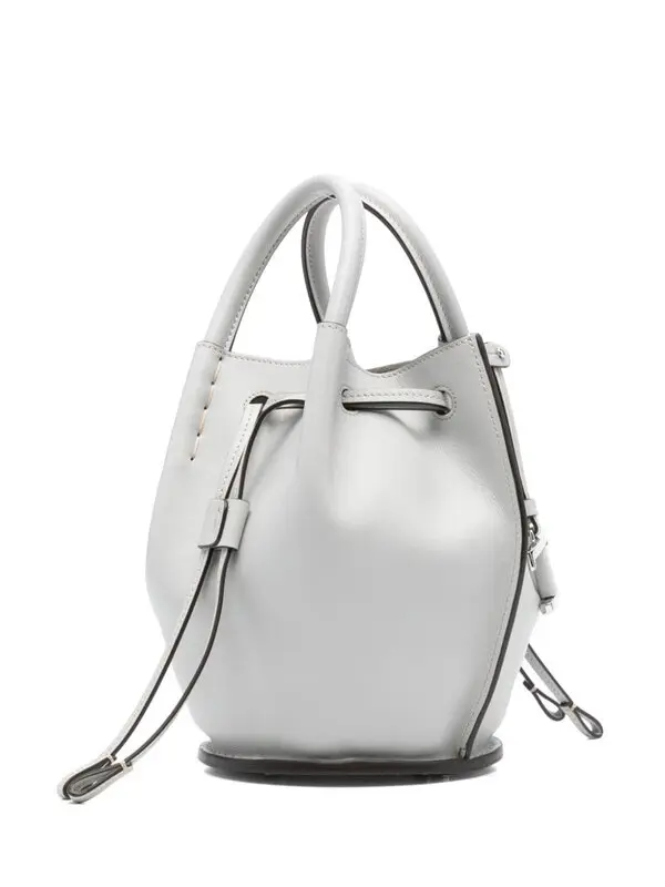 TOD'S Logo-charm Leather Mini Bucket Bag - Gray