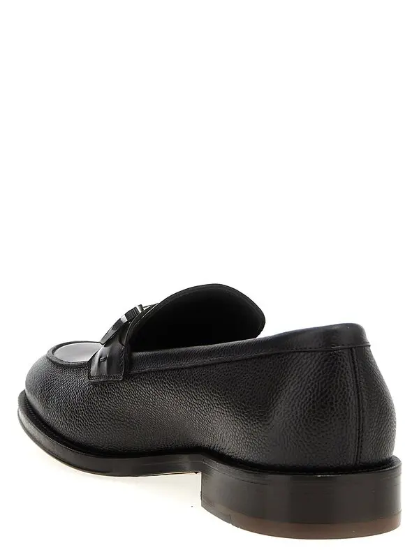 FERRAGAMO Benedict Grained Leather Loafers With Gancino Detail