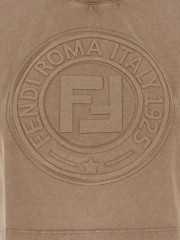 Fendi 3d Roma Cropped T-shirt