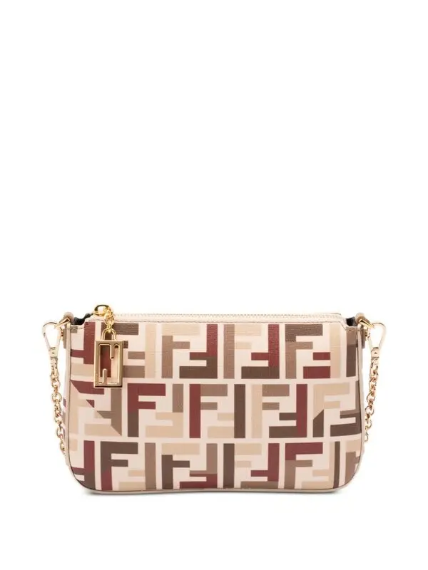 Fendi Ff Fabric Baguette Pouch With Chain - Multicolor