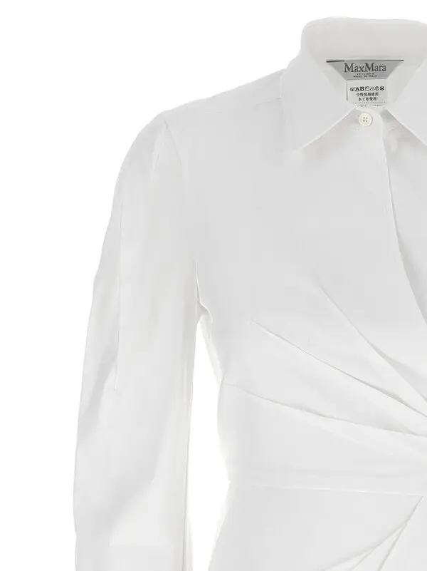 Max Mara Balzac' Long Sleeve Shirt Dress - White