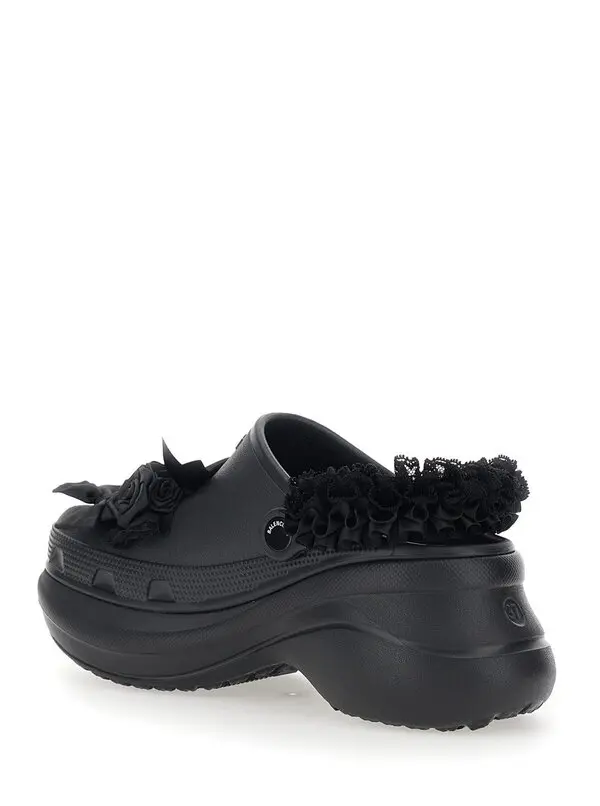 Balenciaga Mule With Logo Plate And Rubber Applications - Black