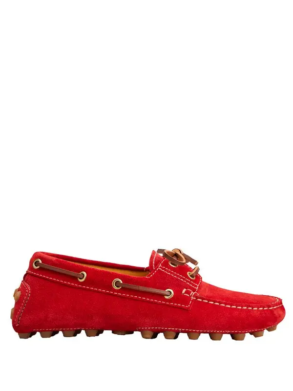 TOD'S Gommino Bubble Suede Loafers - Red