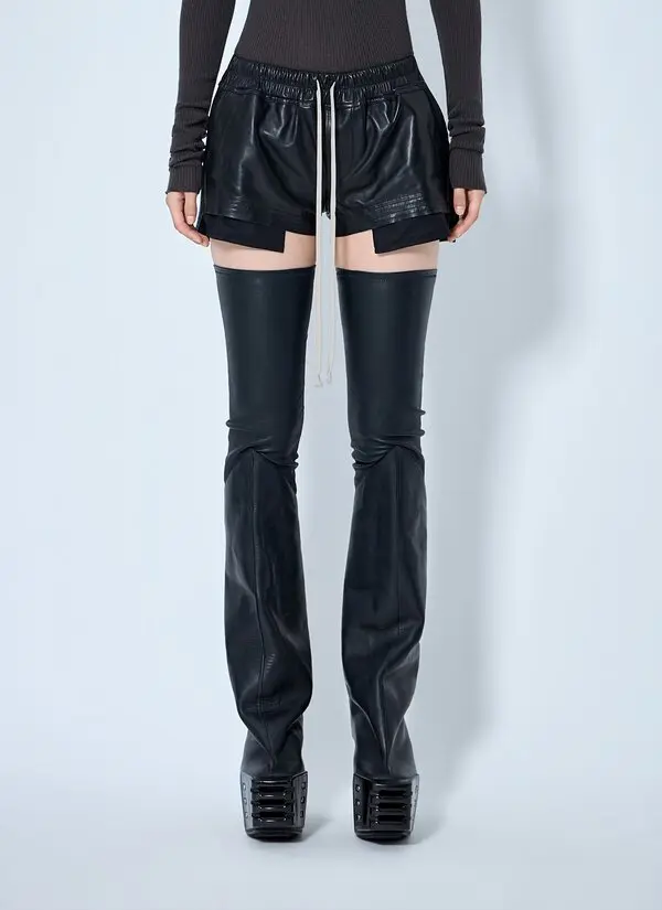 Rick Owens Fog Ecoleather Shorts - Black