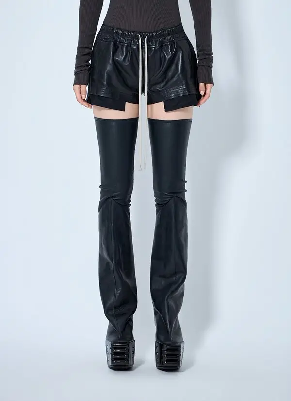 Rick Owens Fog Ecoleather Shorts - Black