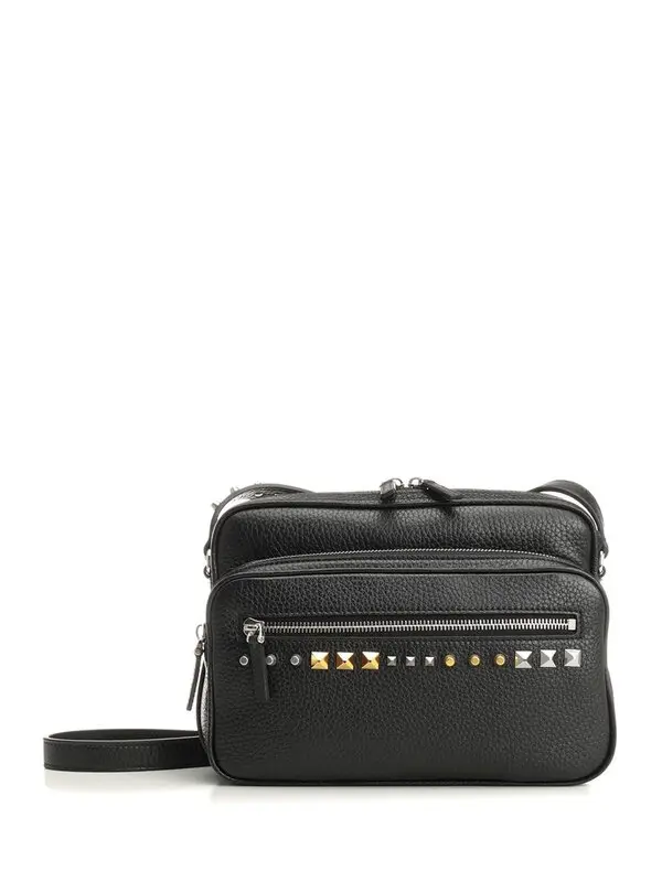 Valentino Garavani Rockstud Leather Shoulder Bag - Black