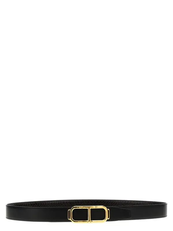 TOM FORD Reversible Leather Belt With Logo Buckle - Multicolor