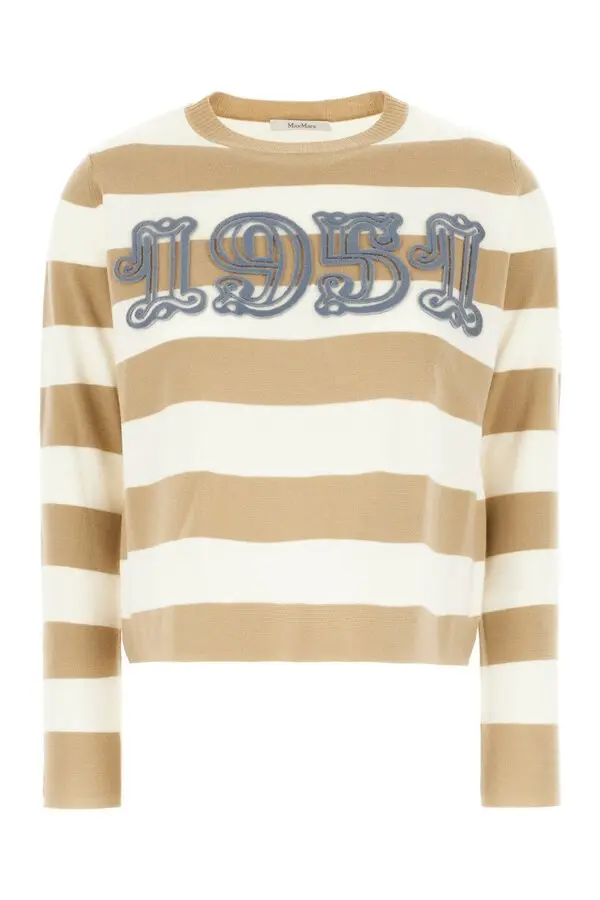 Max Mara Striped Knitwear With "1951" Appliqu - Multicolor