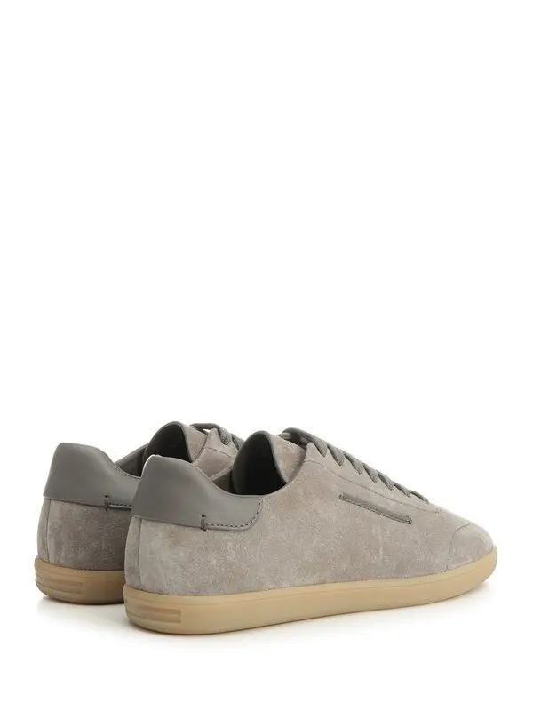 Zegna Suede Lace-up Sneakers - Cream