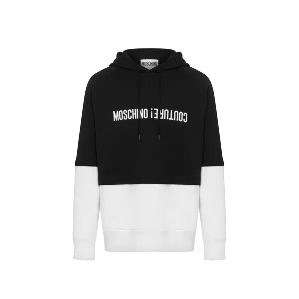 Moschino Cotton Hooded Sweatshirt - Black