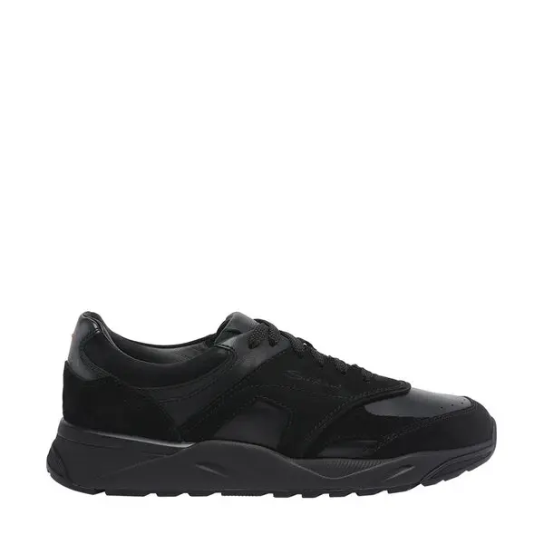 Santoni Innova Leather And Suede Sneakers