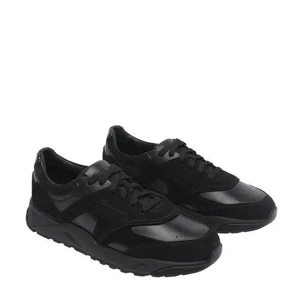 Santoni Innova Leather And Suede Sneakers