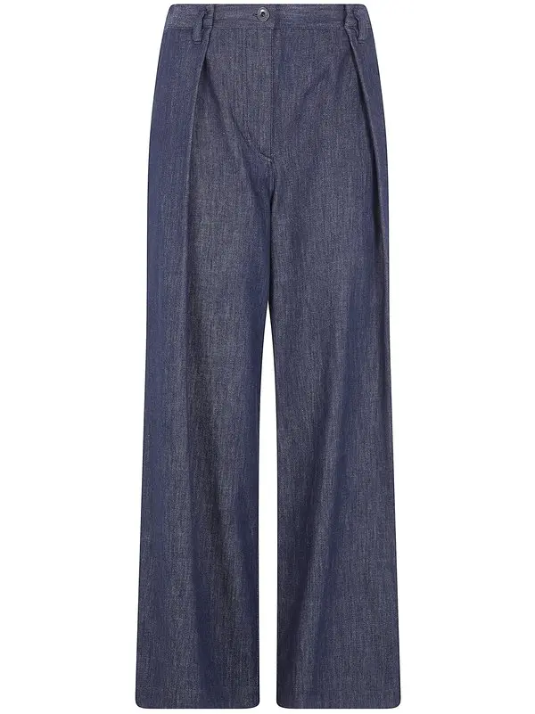 Brunello Cucinelli Cropped Wide Leg Pants - Blue