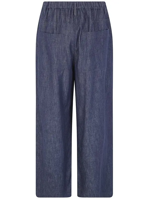 Brunello Cucinelli Cropped Wide Leg Pants - Blue