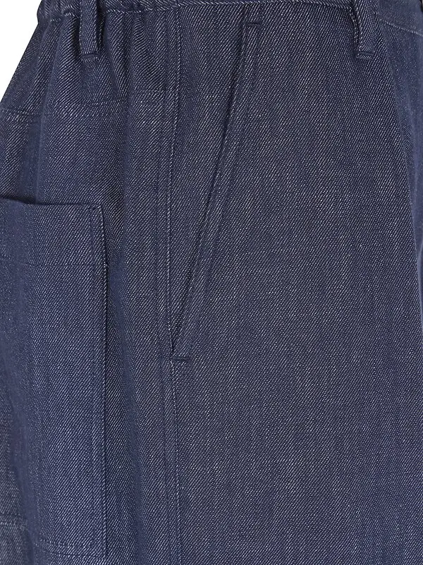 Brunello Cucinelli Cropped Wide Leg Pants - Blue
