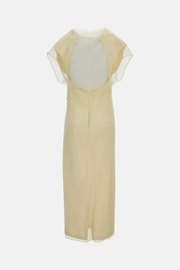 Sportmax Viale Long Dress With Asymmetrical Neckline And Floral Print