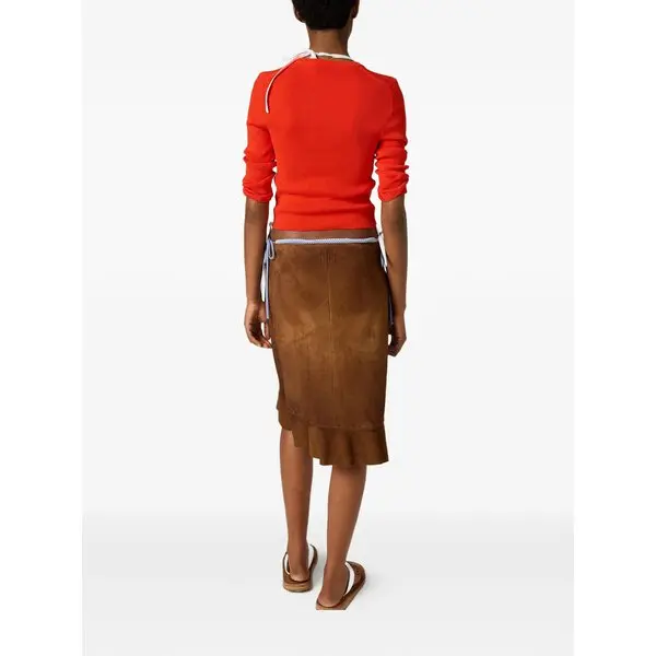 Miu Miu Ribbed Knit Cotton Sweater