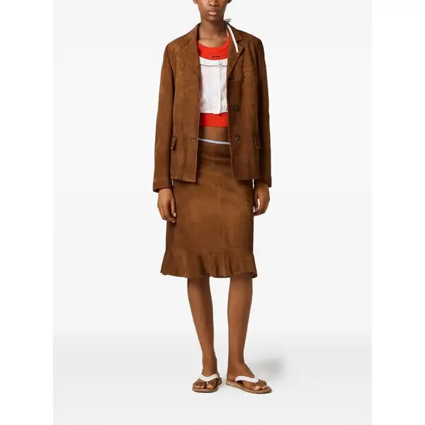 Miu Miu Ribbed Knit Cotton Sweater