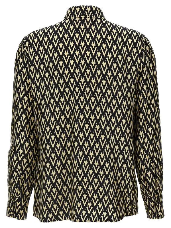 Valentino Garavani Silk "toute La V" Logo Print Shirt